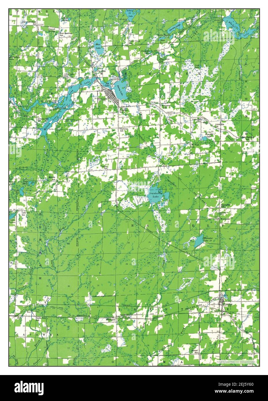 Map of phillips wisconsin Cut Out Stock Images & Pictures - Alamy
