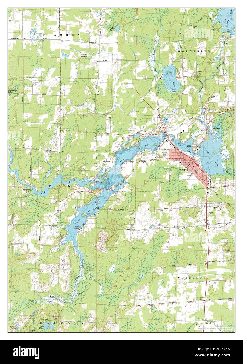 Map of phillips wisconsin hi-res stock photography and images - Alamy