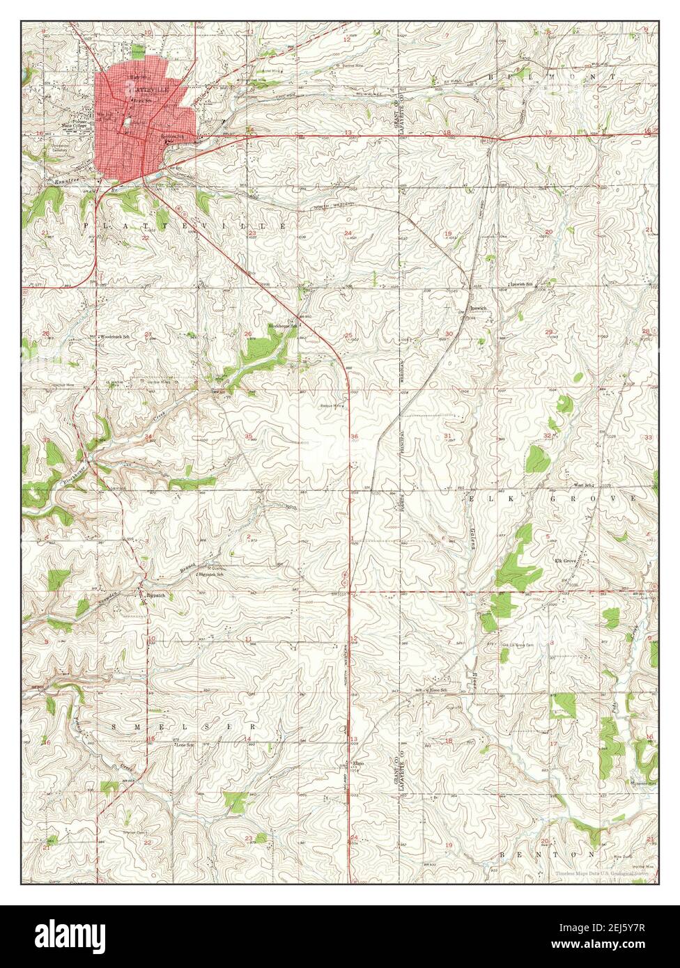 Map of platteville Cut Out Stock Images & Pictures - Alamy