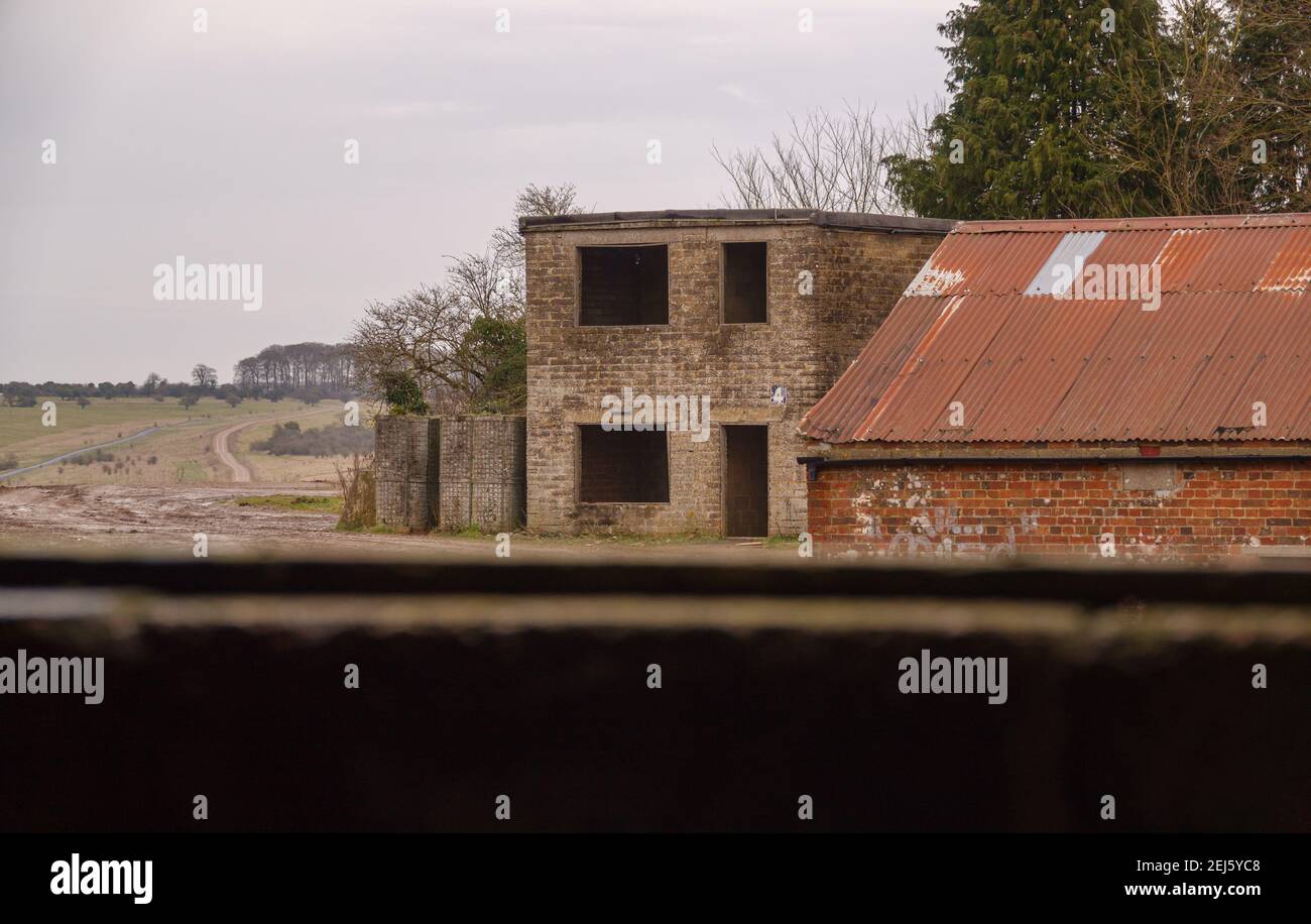 view from a British Army soldier training building of empty and ...