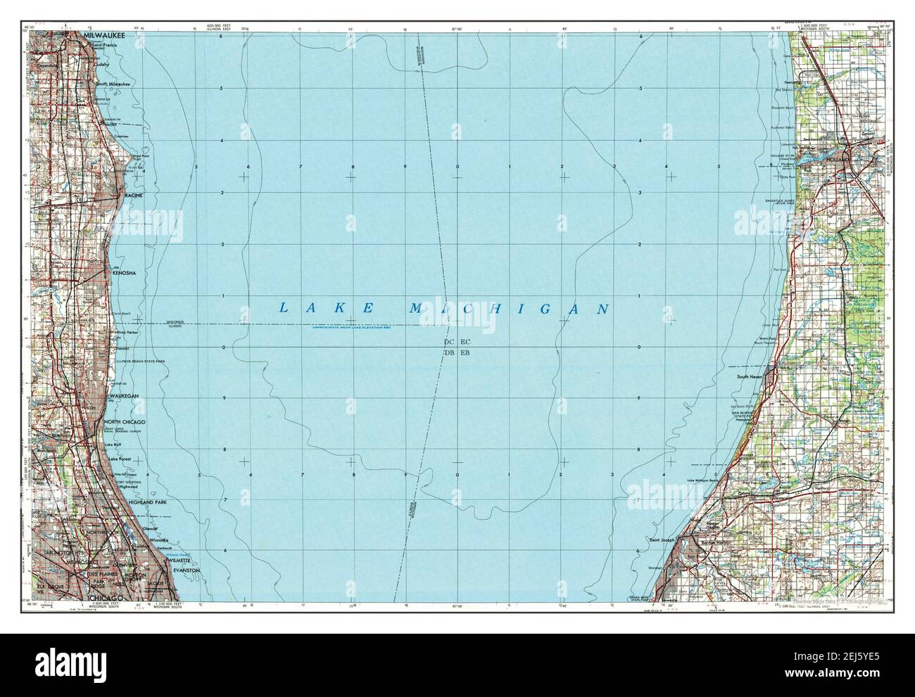 Racine, Wisconsin, map 1958, 1:250000, United States of America by ...