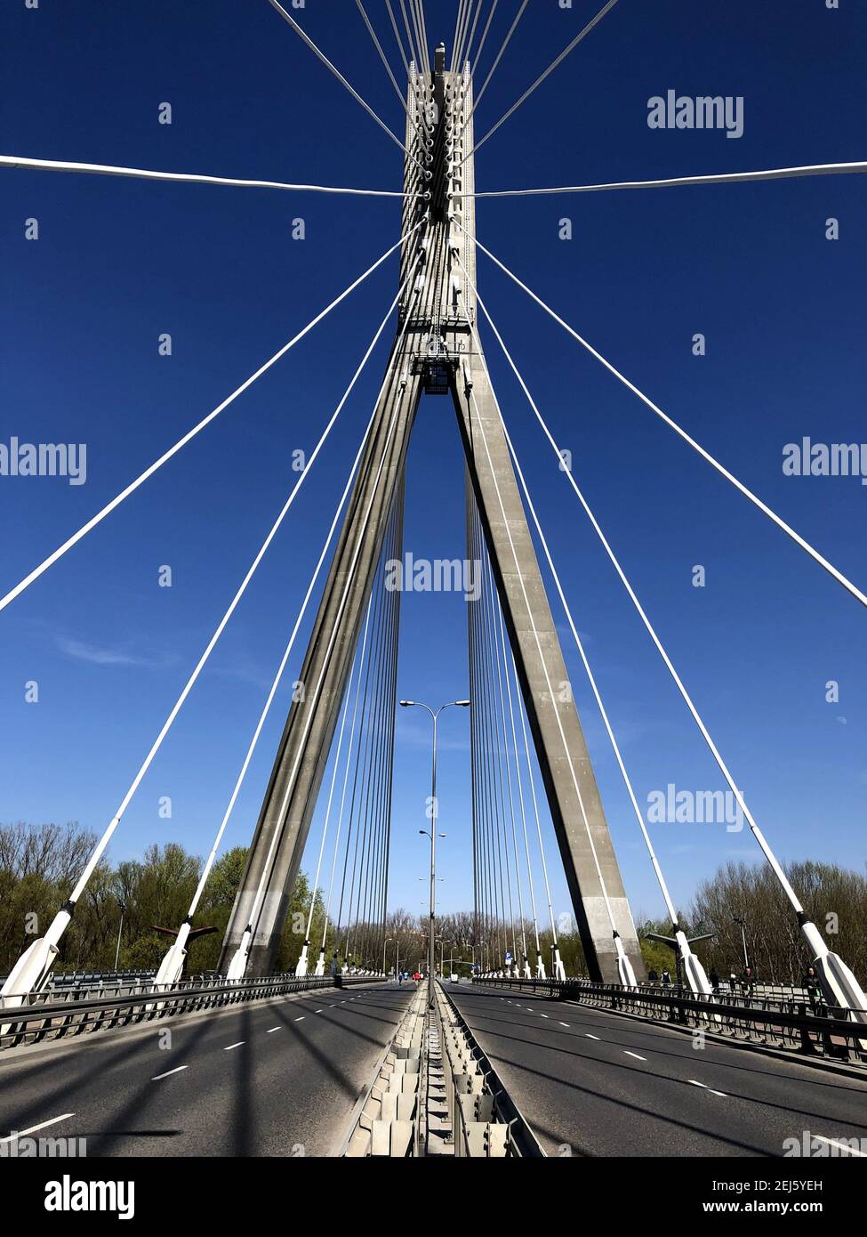 Swietokrzyski cable stayed bridge over vistula hi-res stock photography ...