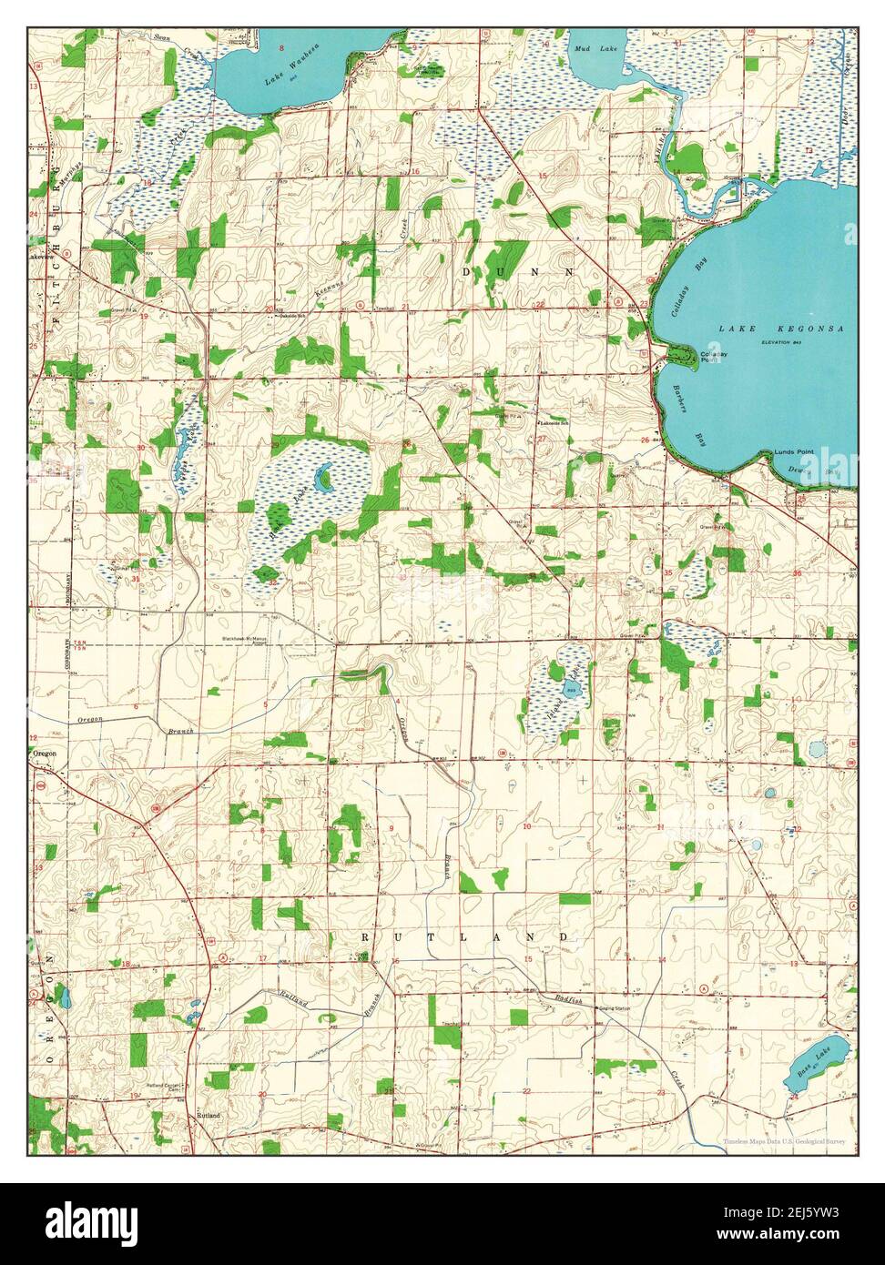 Rutland, Wisconsin, map 1961, 1:24000, United States of America by ...