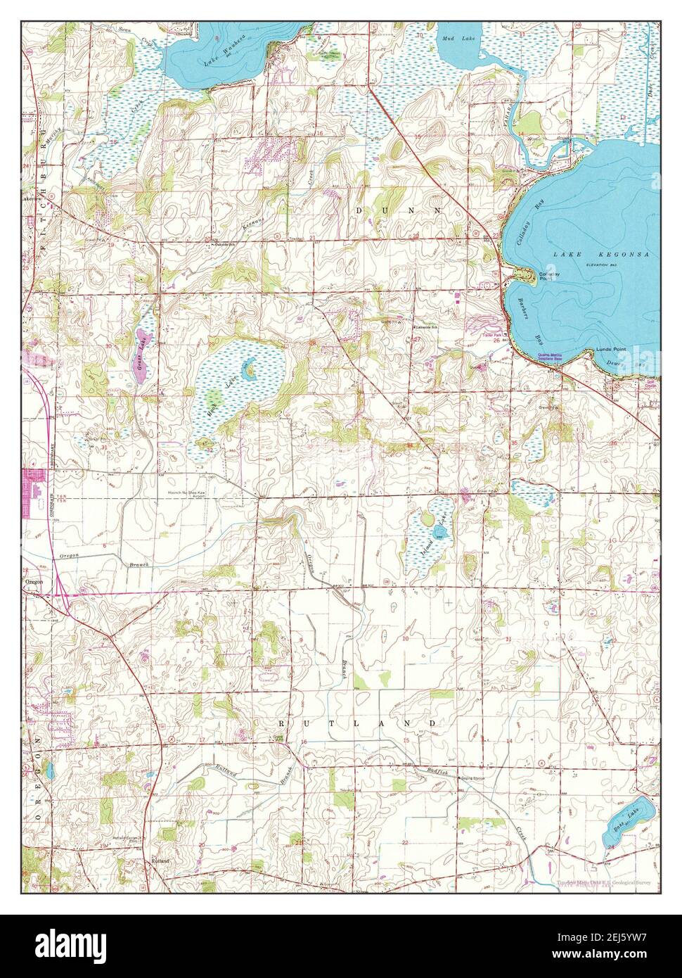 Rutland, Wisconsin, map 1961, 1:24000, United States of America by ...