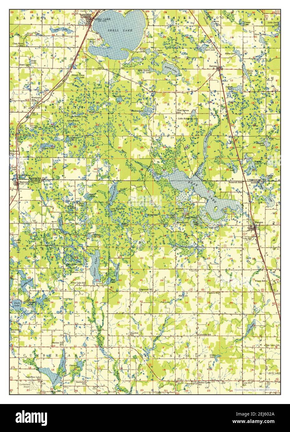 Map of shell lake Cut Out Stock Images & Pictures - Alamy
