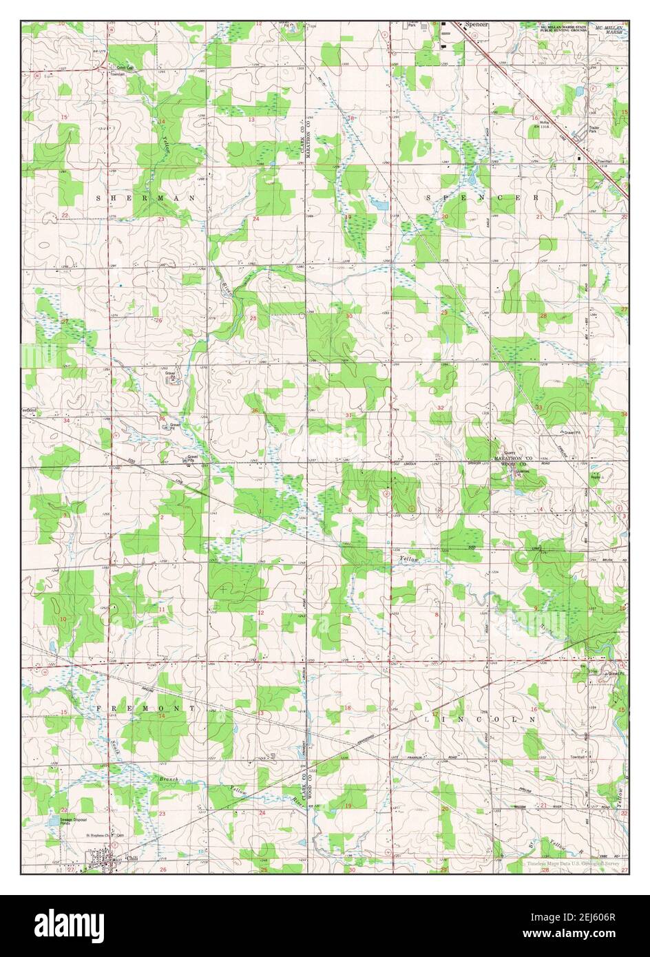 Map of spencer wisconsin Cut Out Stock Images & Pictures - Alamy