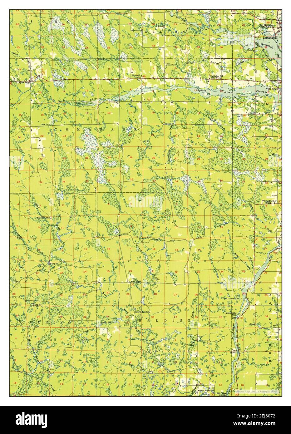 Spirit Falls, Wisconsin, map 1952, 1:48000, United States of America by ...