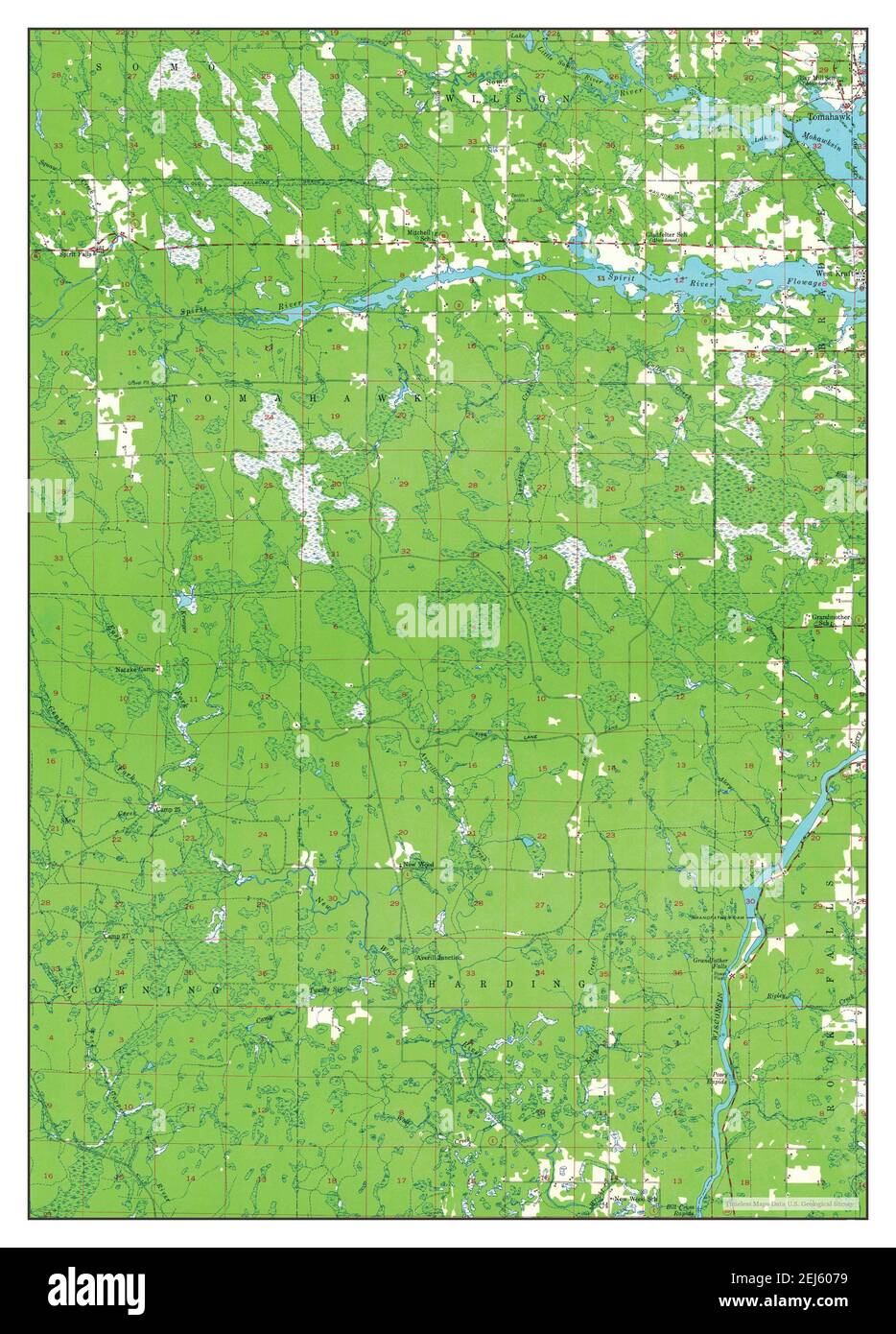 Spirit Falls, Wisconsin, map 1950, 1:48000, United States of America by ...
