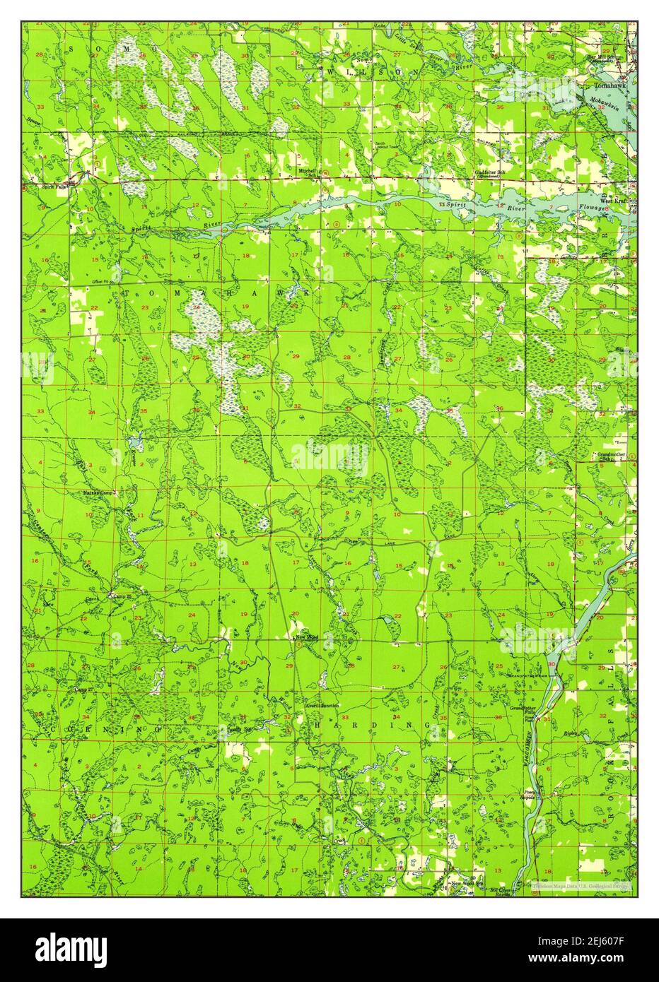 Spirit Falls, Wisconsin, map 1950, 1:48000, United States of America by ...