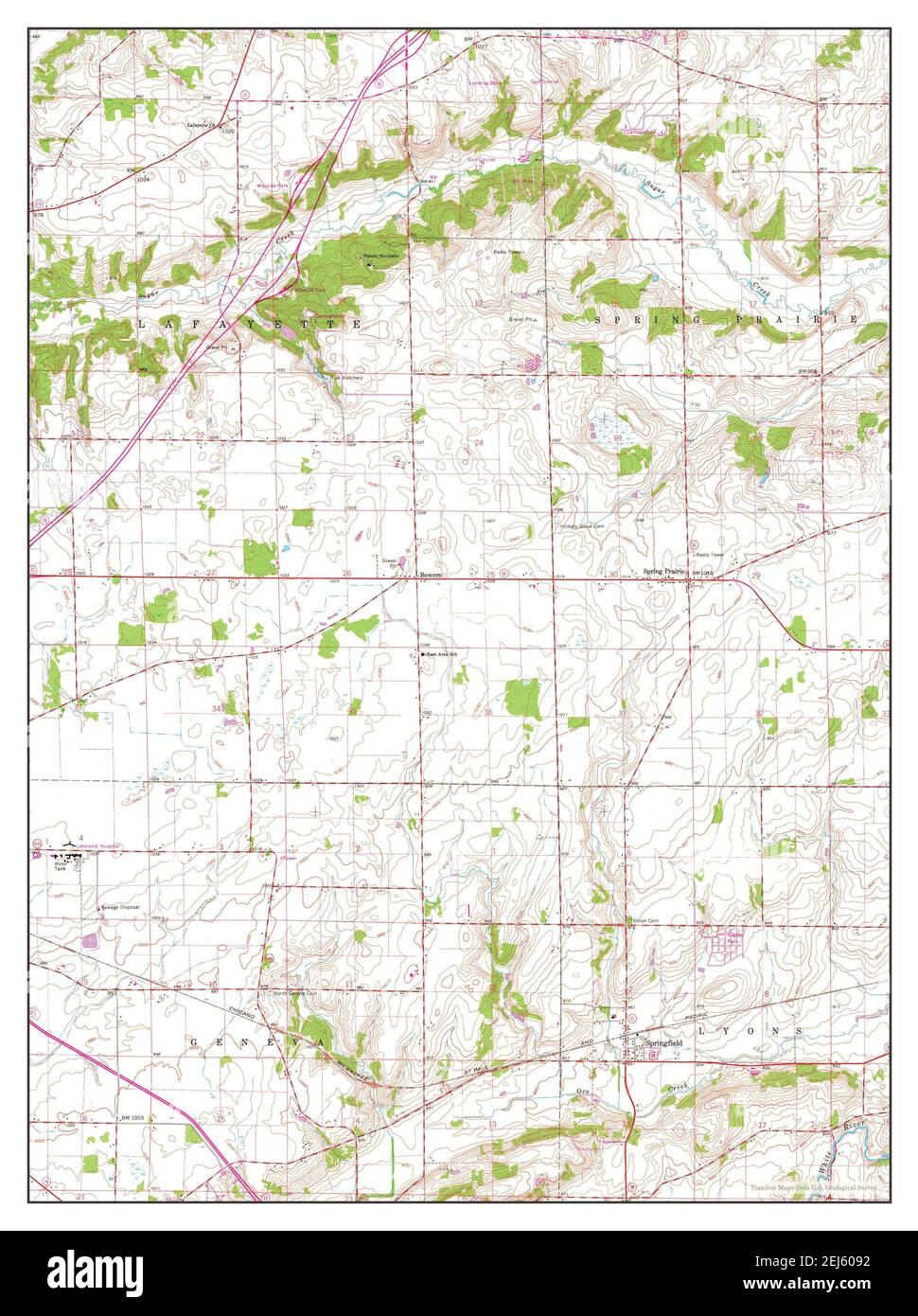 Springfield, Wisconsin, map 1960, 1:24000, United States of America by ...