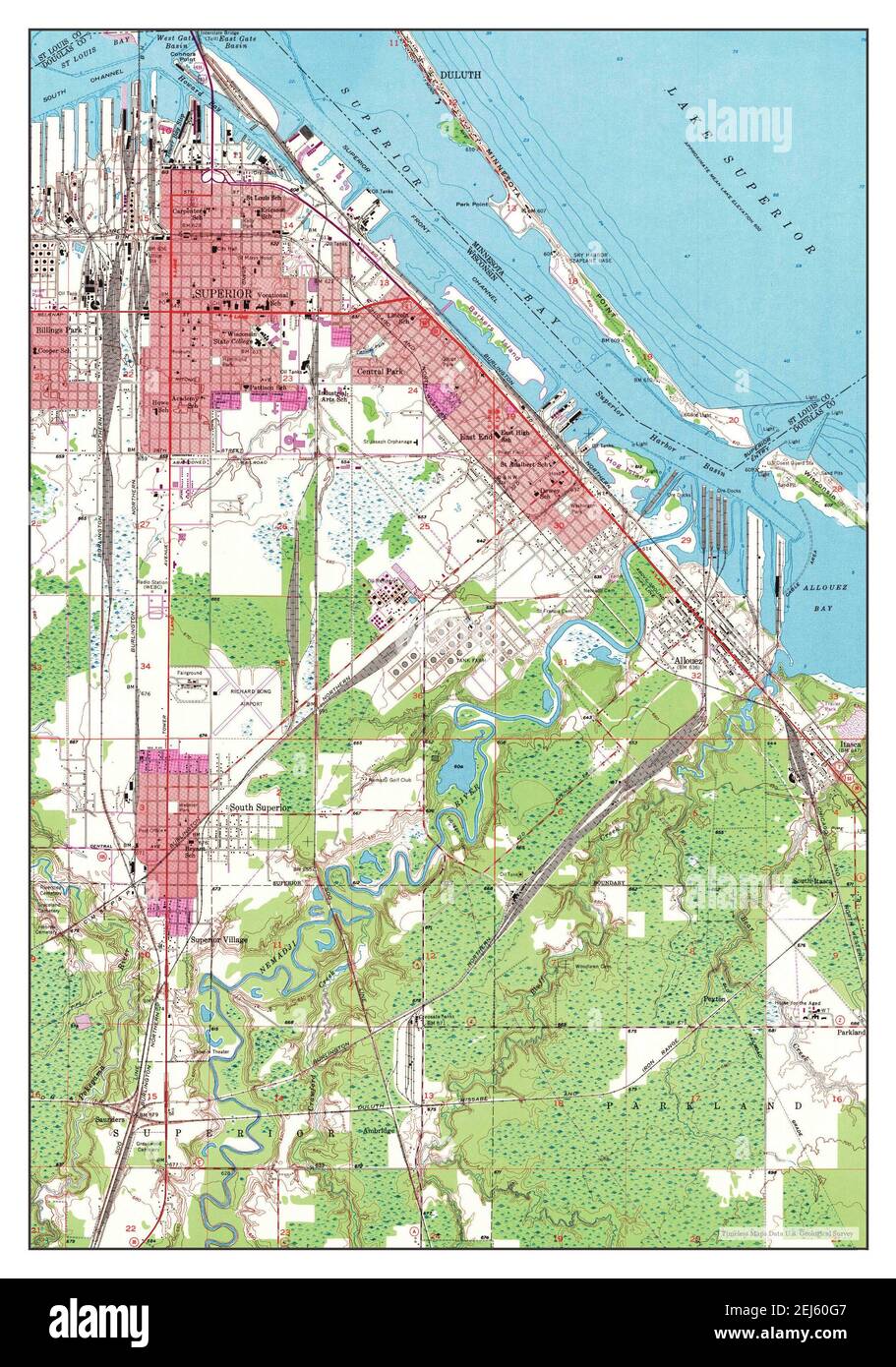 Superior, Wisconsin, map 1954, 1:24000, United States of America by ...