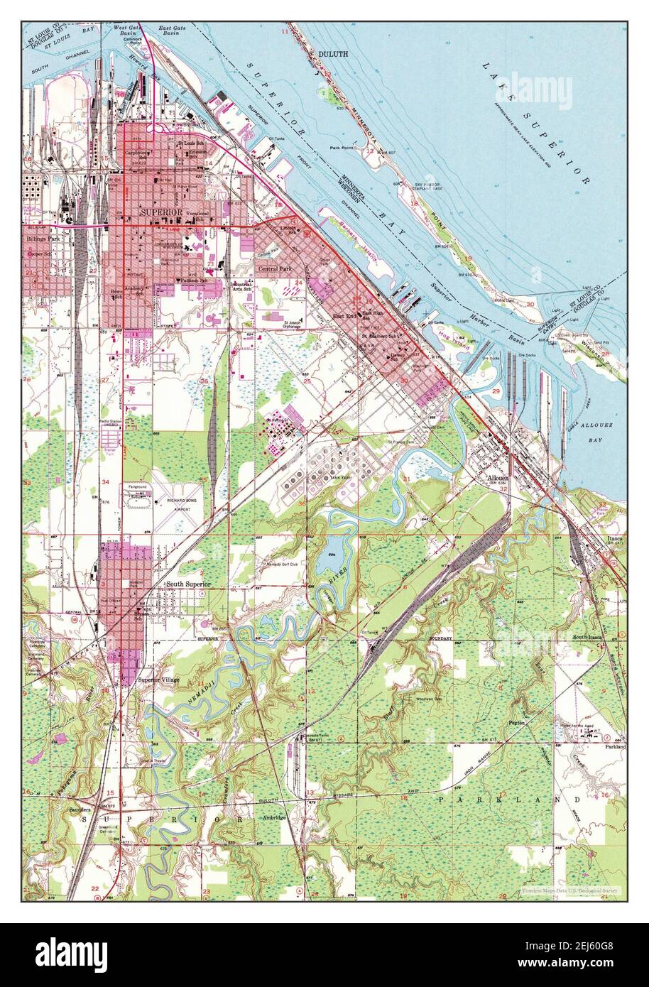 Superior, Wisconsin, map 1954, 1:24000, United States of America by ...