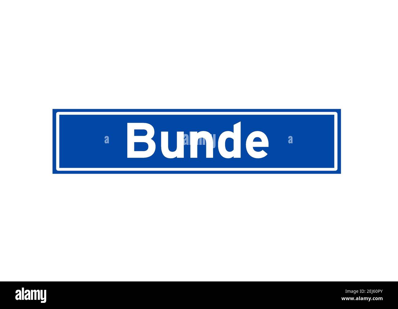 Bunde isolated Dutch place name sign. City sign from the Netherlands ...