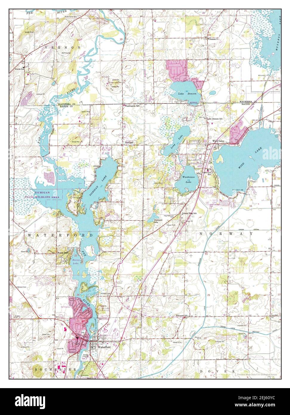Waterford, Wisconsin, map 1959, 1:24000, United States of America by ...