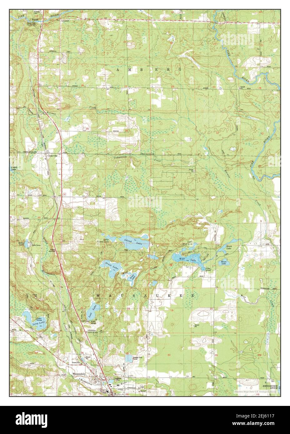 Map of wausaukee wisconsin hi-res stock photography and images - Alamy