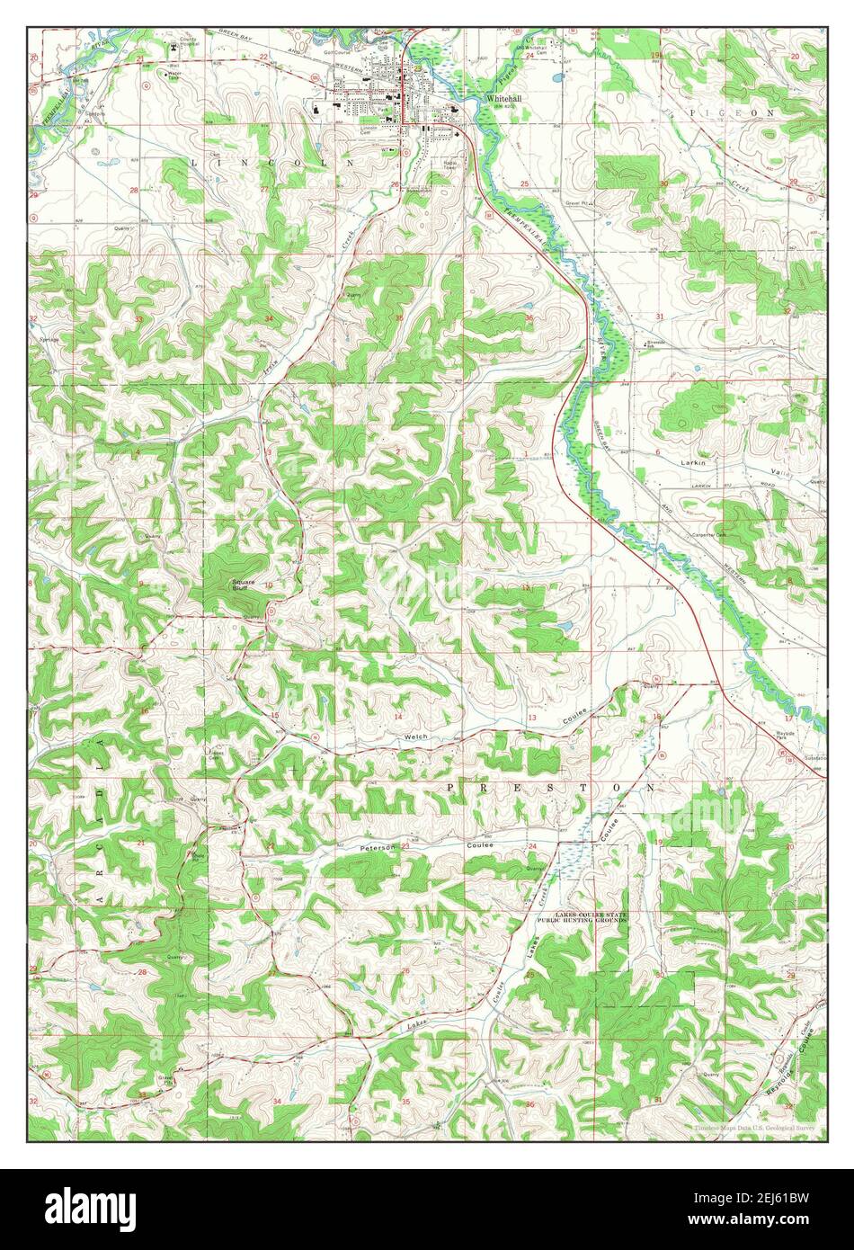 Whitehall, Wisconsin, map 1973, 1:24000, United States of America by ...