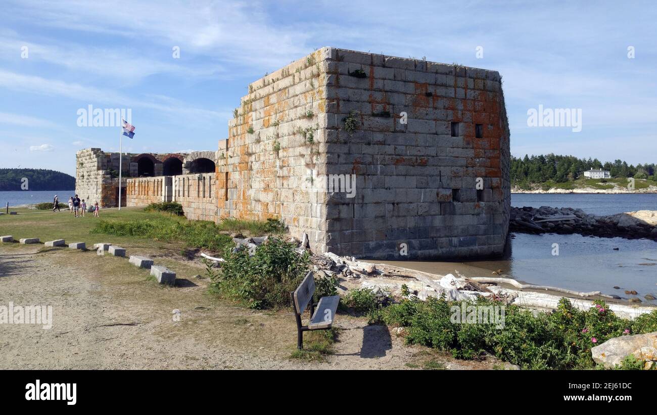 Fort Popham, a Civil War-era coastal defense fortification at the mouth ...