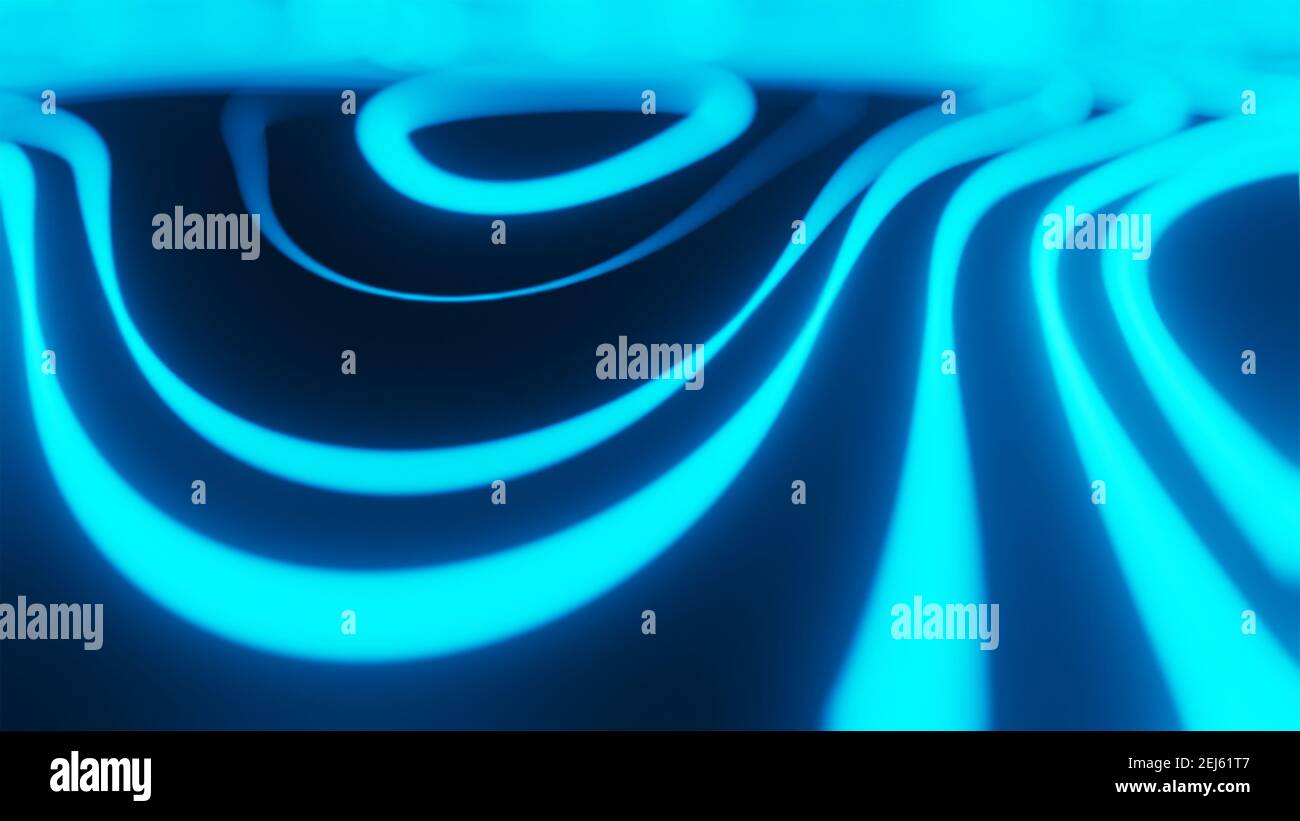 Abstract blue neon shapes background 3D render Stock Photo - Alamy
