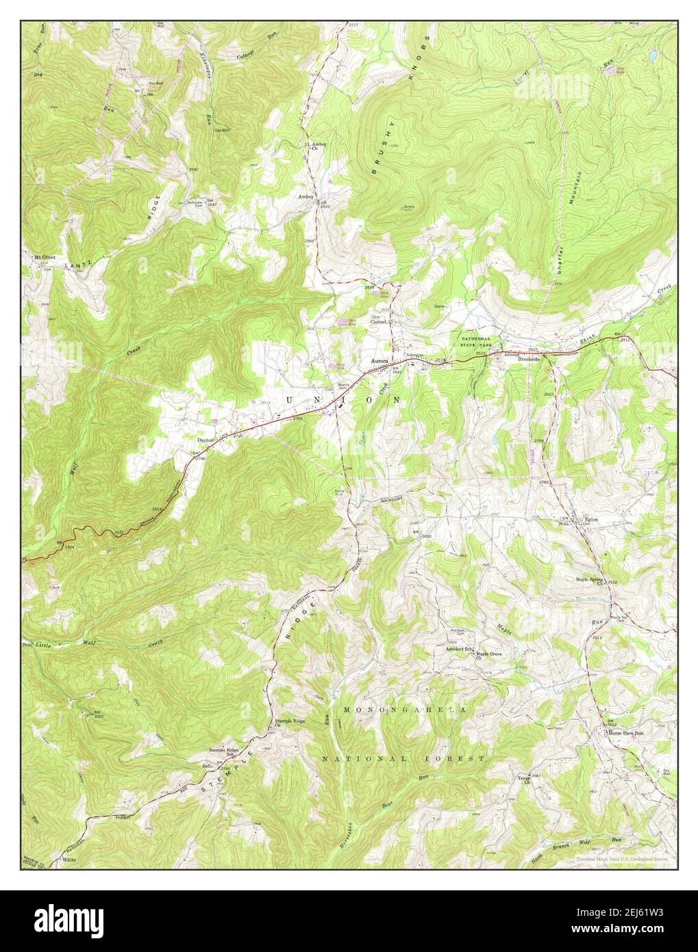 Aurora, West Virginia, map 1959, 1:24000, United States of America by ...