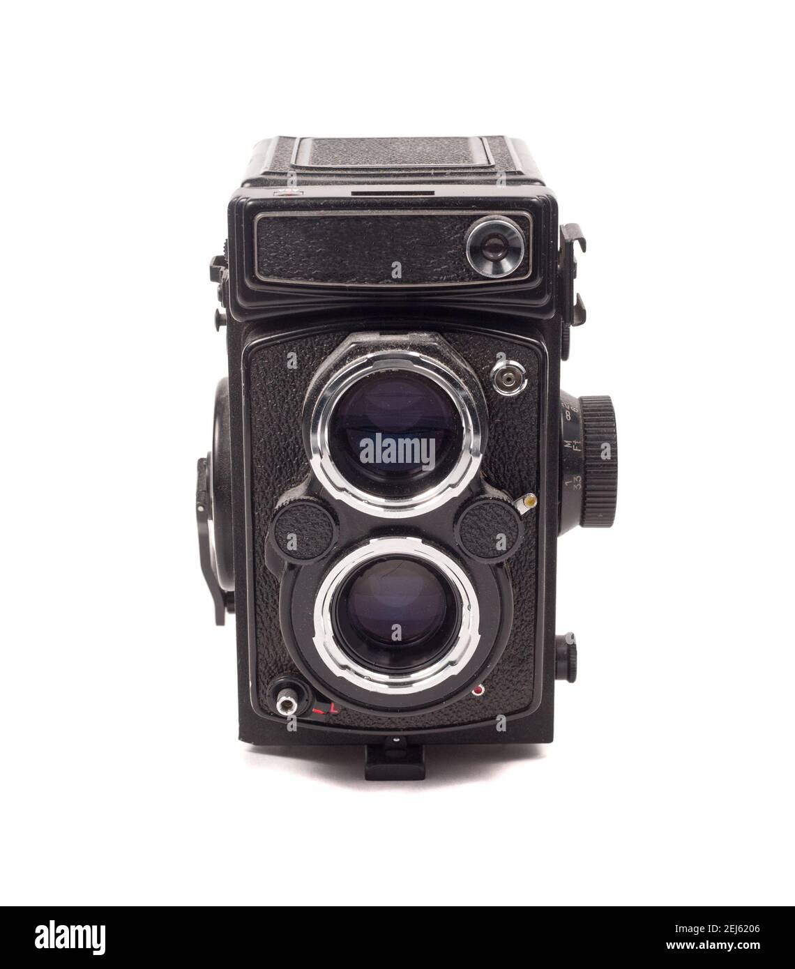 Old medium format 6x6 camera on a white background Stock Photo - Alamy
