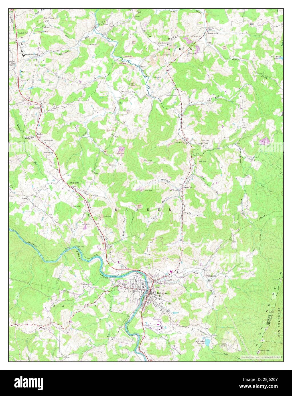 Map of belington virginia hi-res stock photography and images - Alamy