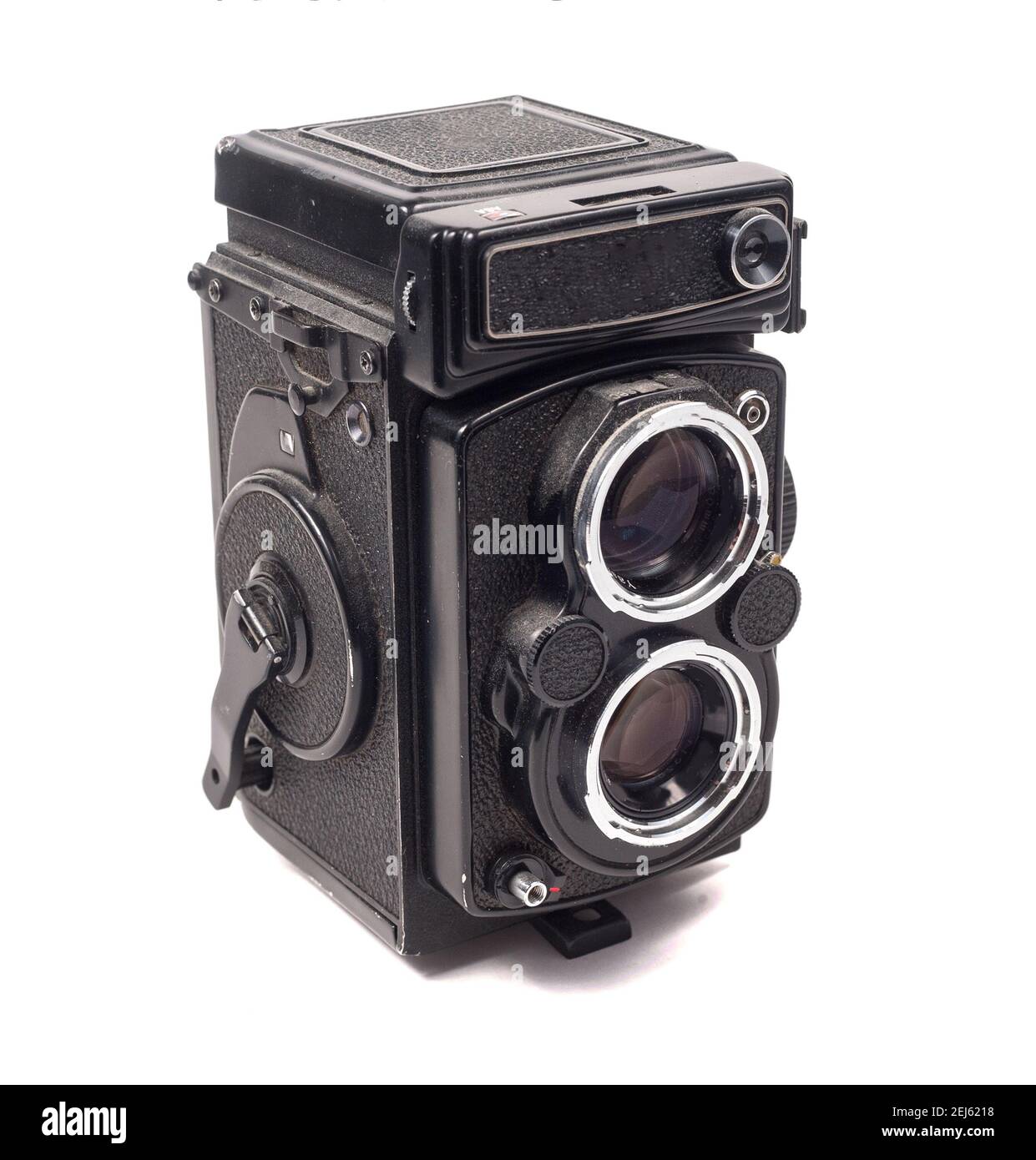Old medium format 6x6 camera on a white background Stock Photo - Alamy