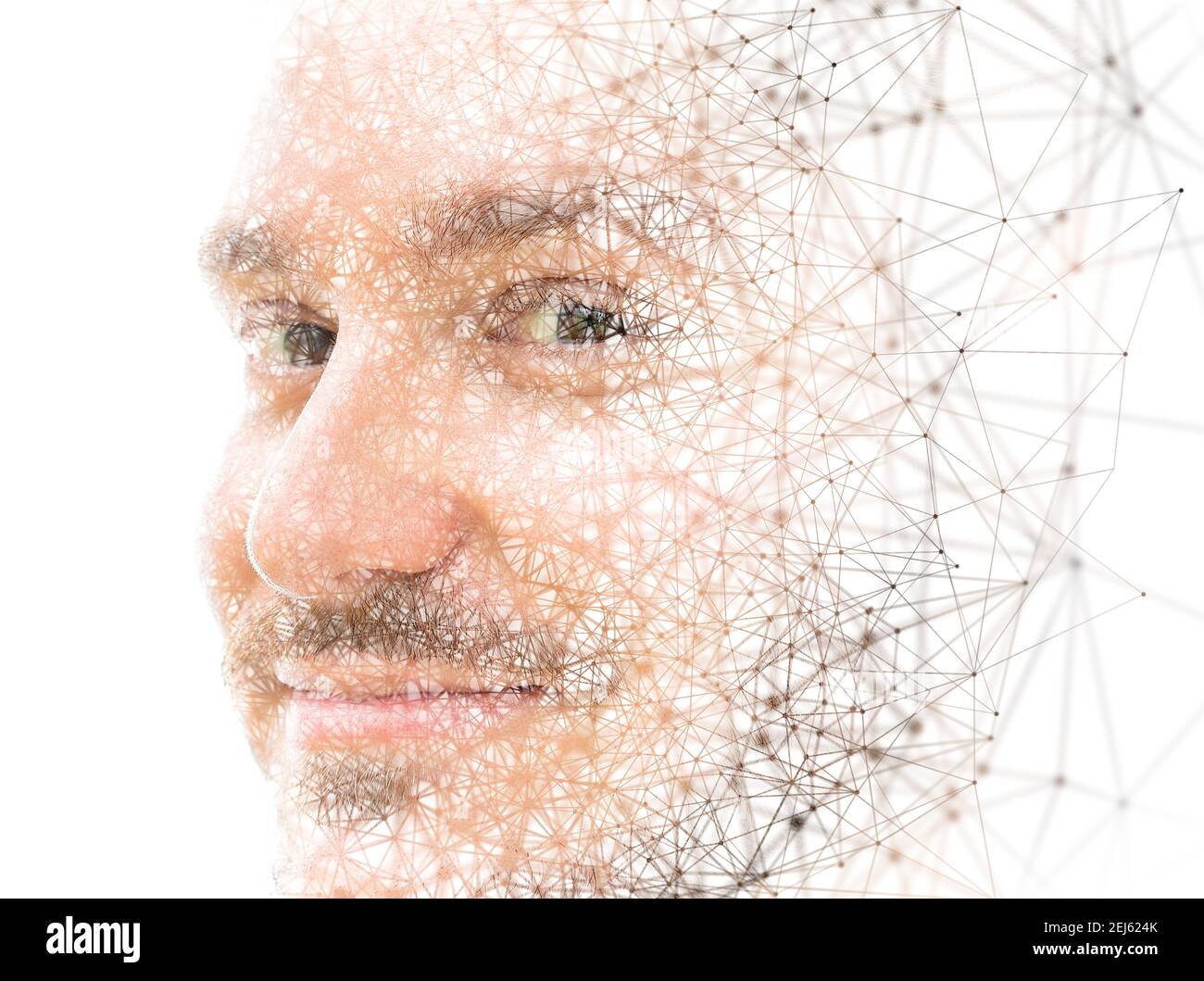 A smiling man's digitally altered portrait close up Stock Photo - Alamy