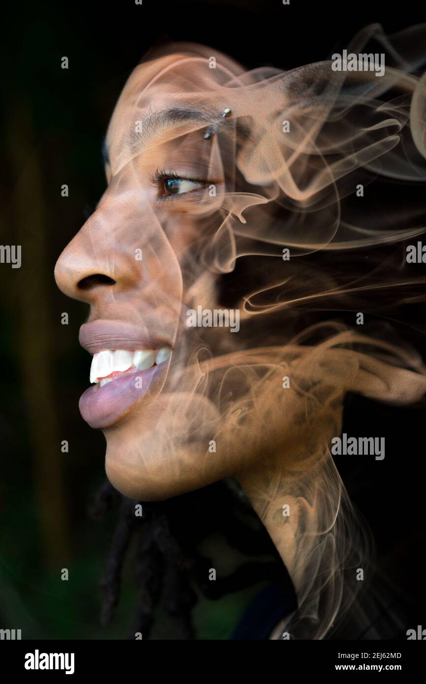A portrait with a visual message Stock Photo - Alamy