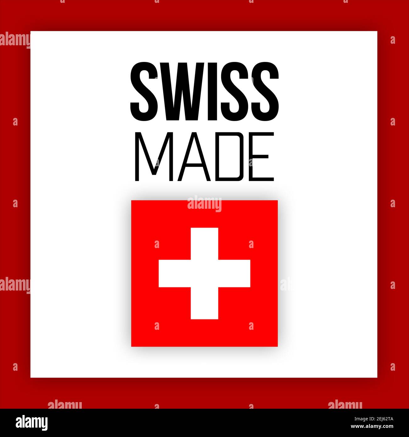 Swiss Made label or logo, illustration with national flag Stock Photo ...