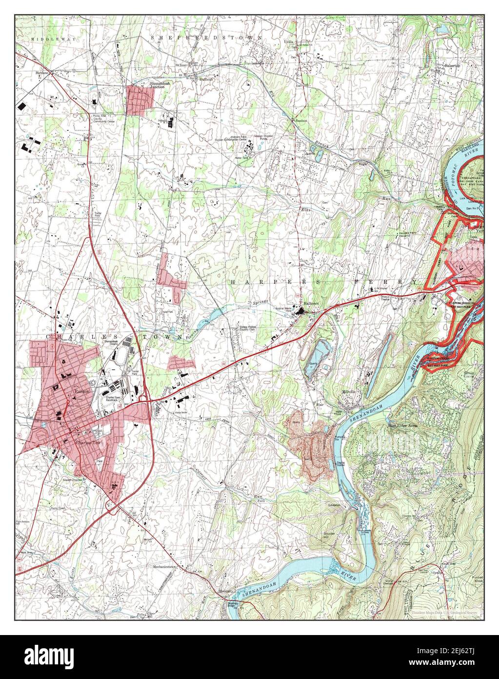 Charles Town, West Virginia, map 1997, 1:24000, United States of ...