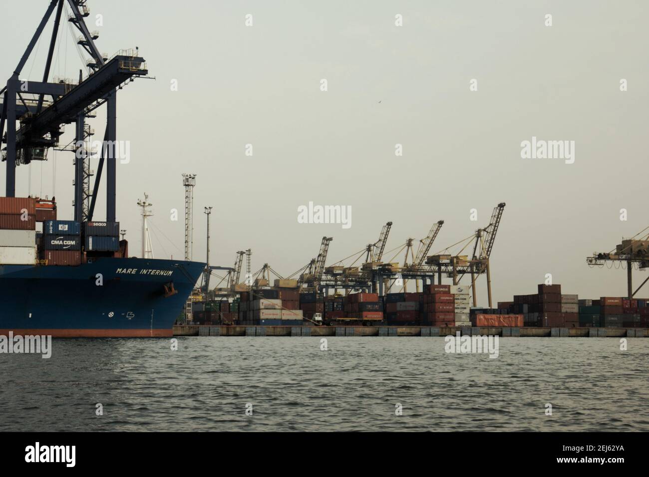 Container terminal of Port of Jakarta in Tanjung Priok, Jakarta ...