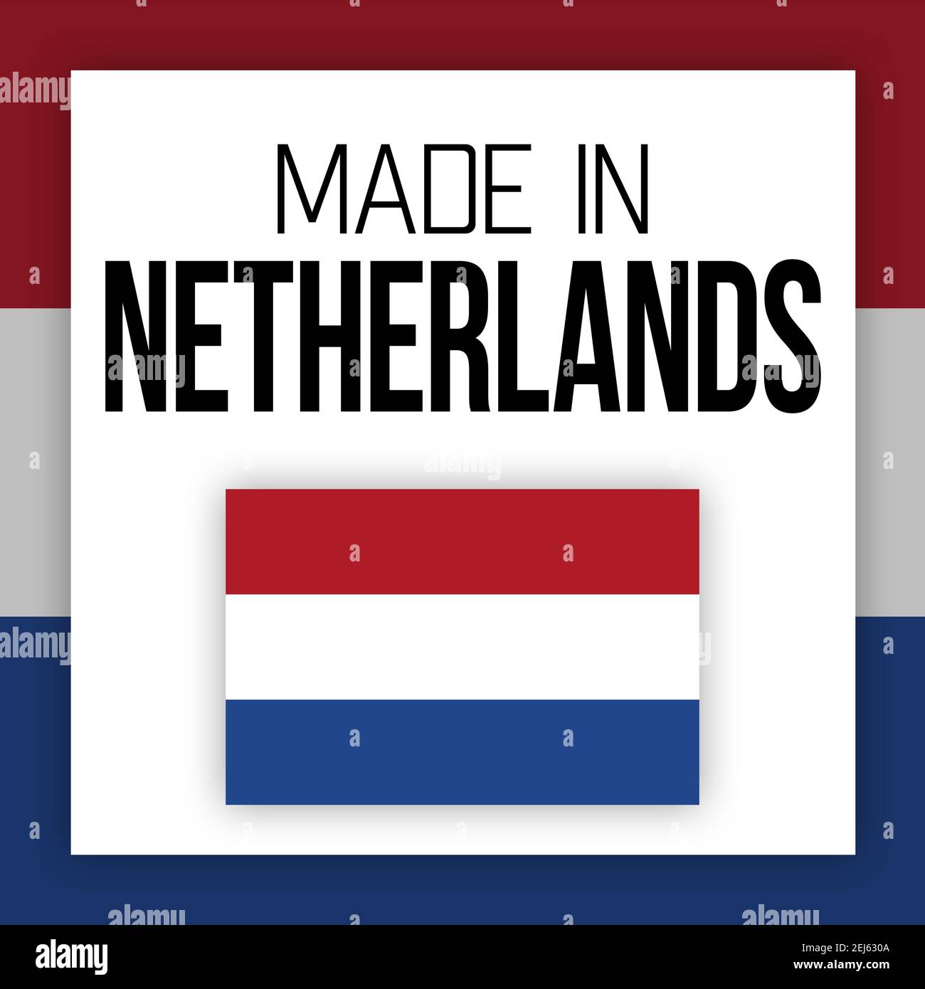 Made in Netherlands label, illustration with national flag Stock Photo ...