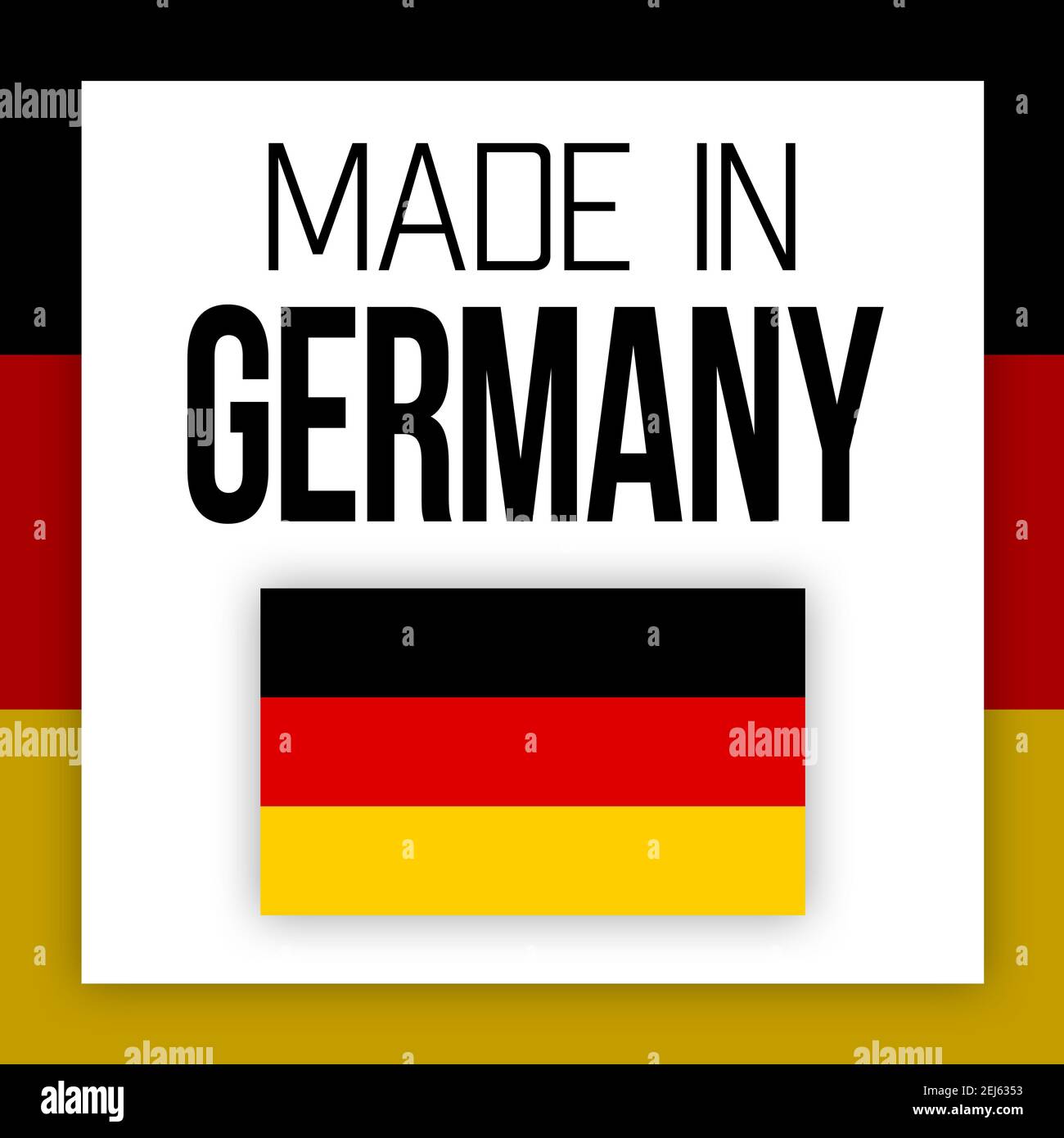 Made in Germany label, illustration with national flag Stock Photo - Alamy