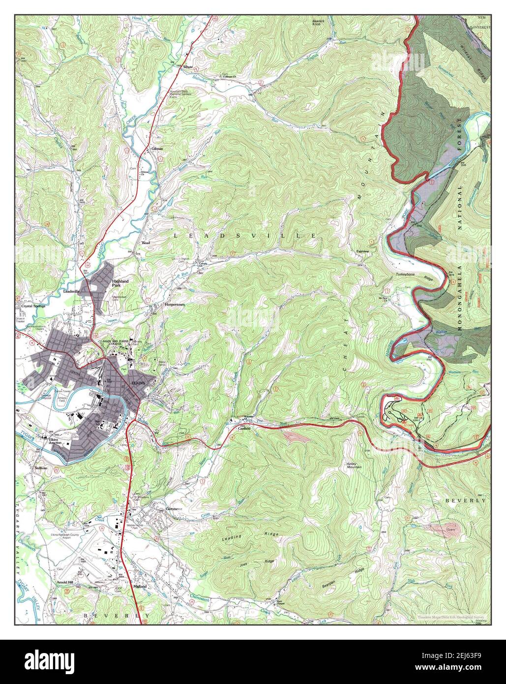 Map of elkins virginia hi-res stock photography and images - Alamy