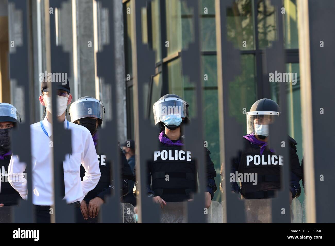 Bangkok, Thailand. 20th Feb, 2021. Parliament police And the police ...