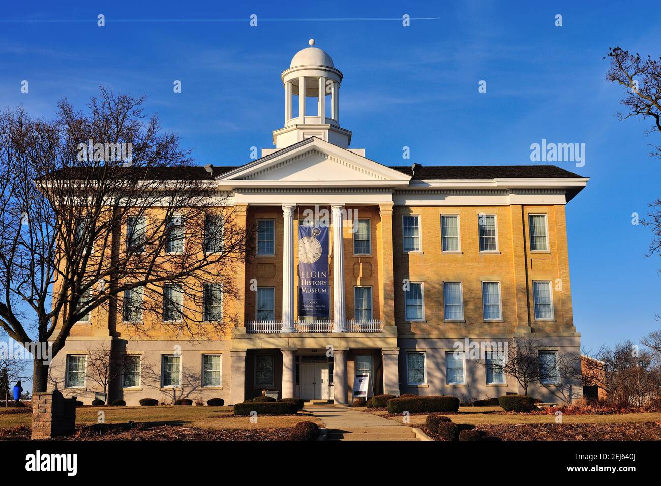Elgin, Illinois, USA. The Old Main, completed in 1856 is the original ...