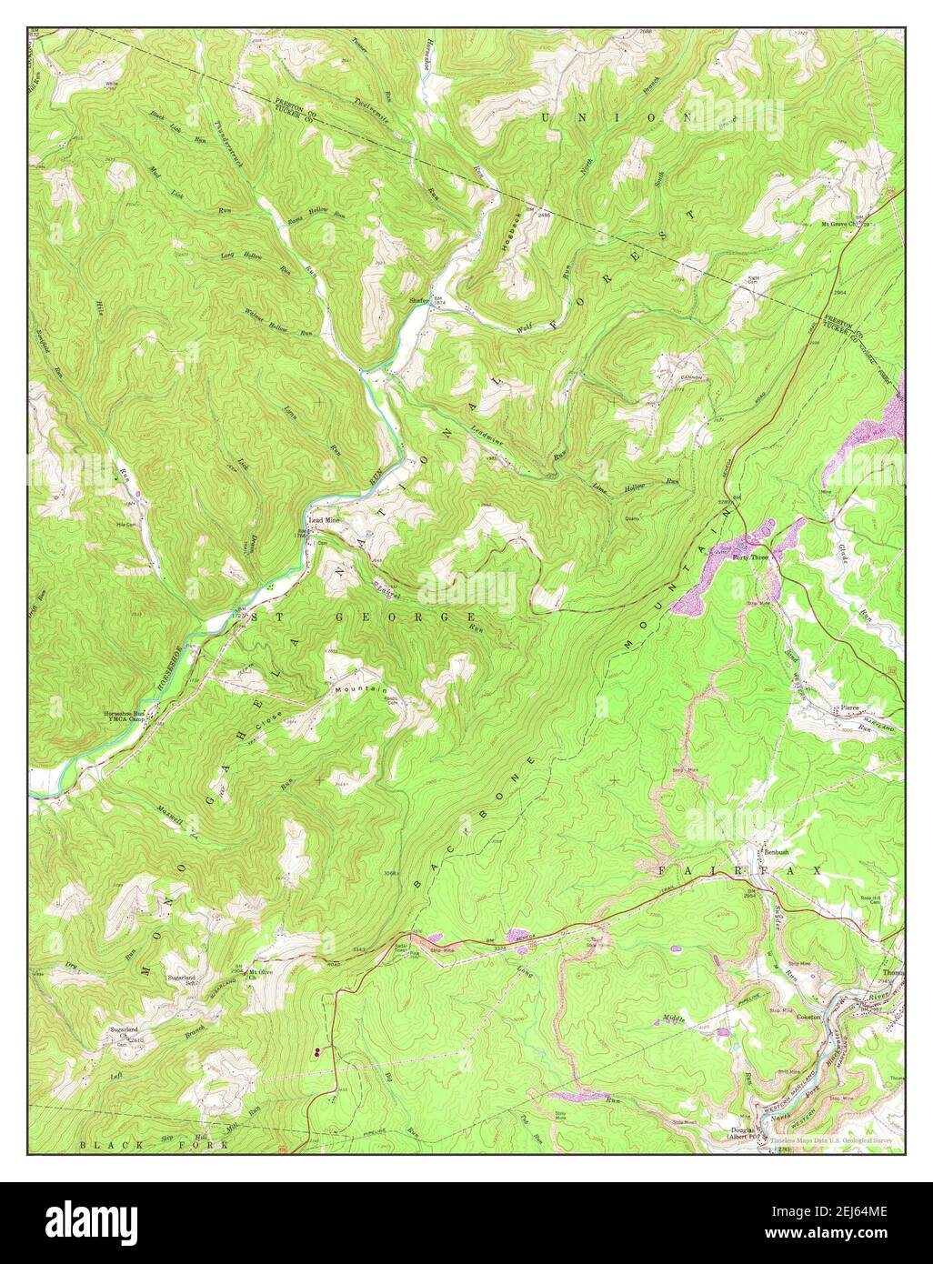 Lead Mine, West Virginia, map 1959, 1:24000, United States of America ...