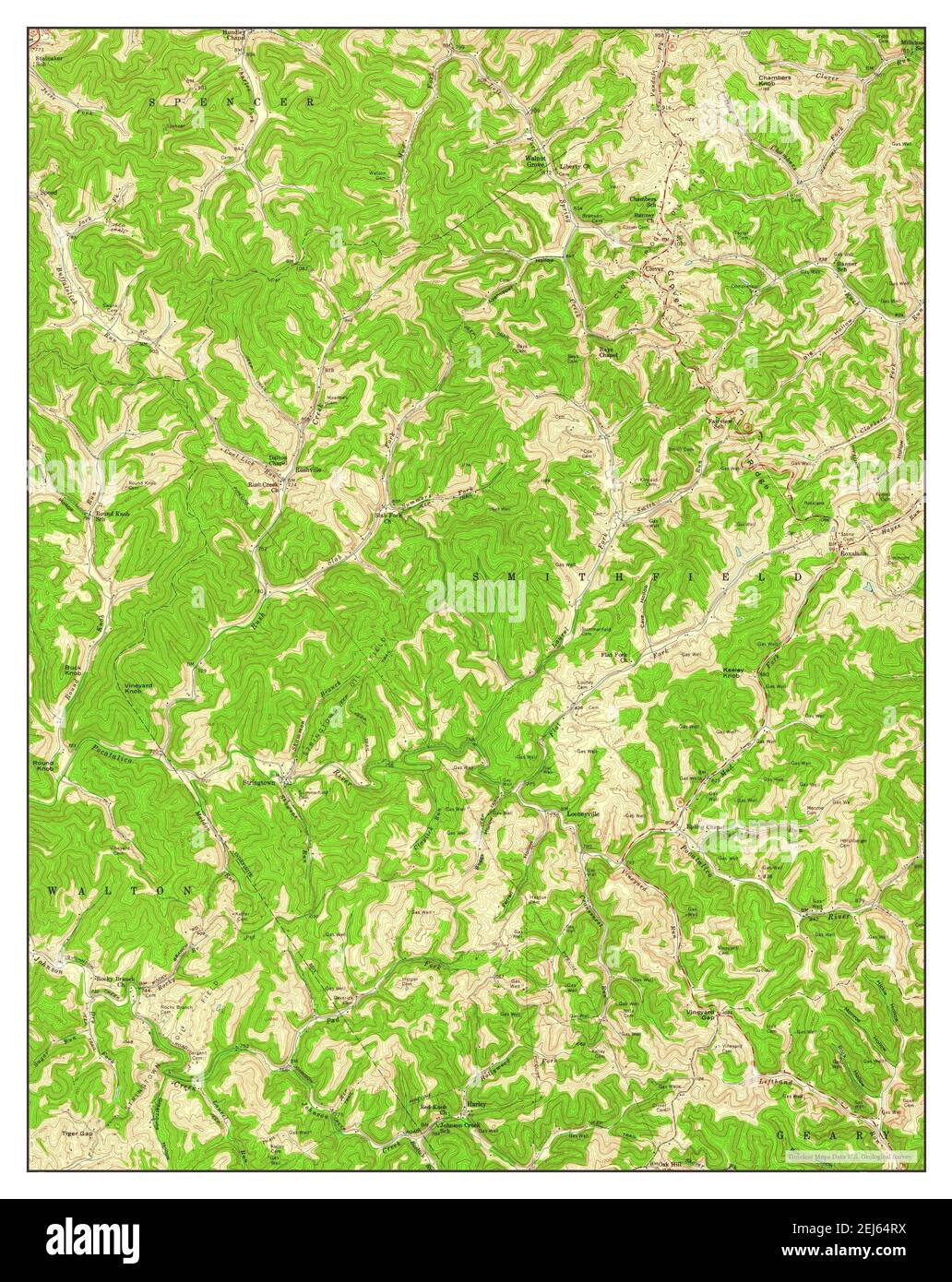 Looneyville, West Virginia, map 1957, 1:24000, United States of America ...