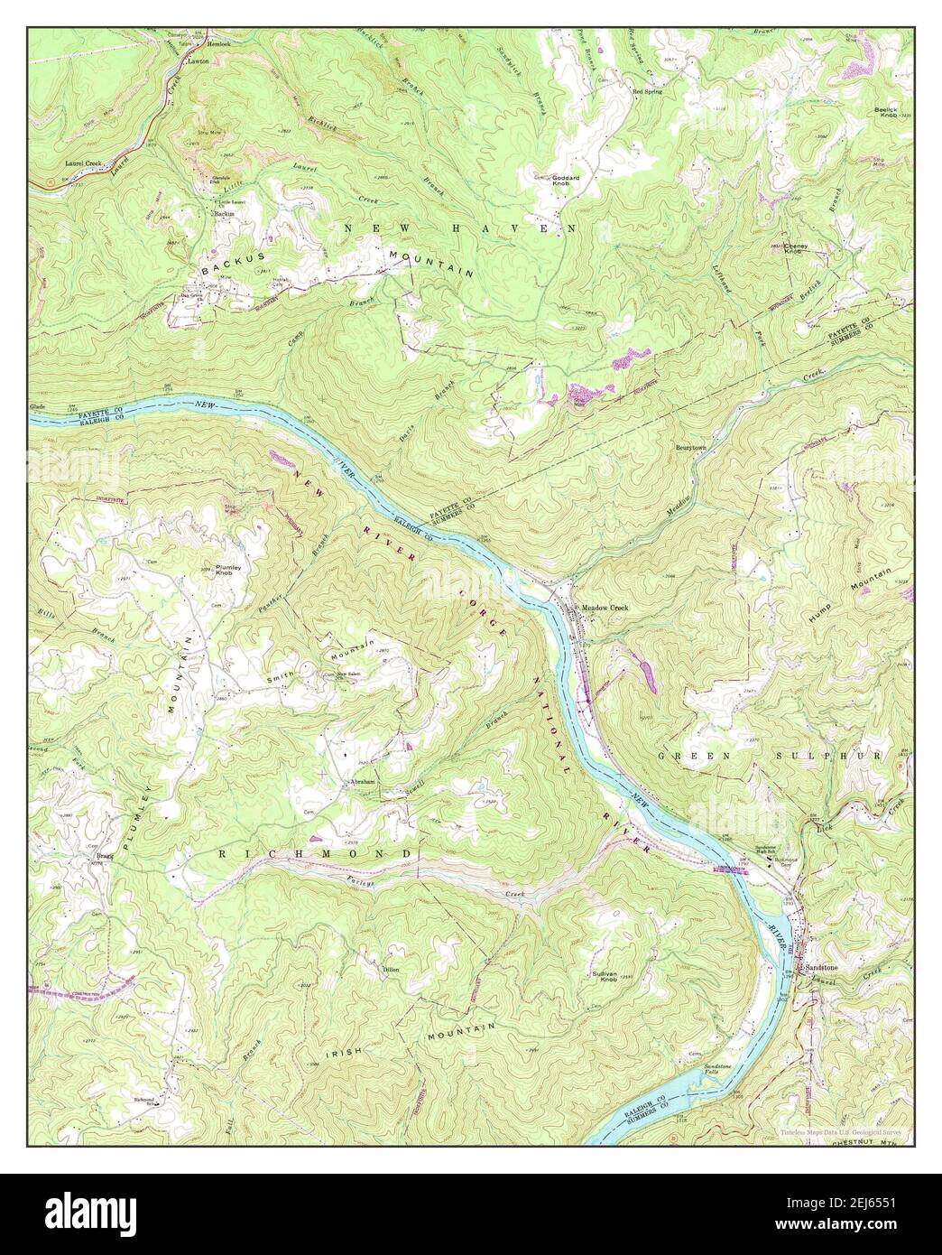 Meadow Creek, West Virginia, map 1969, 1:24000, United States of ...
