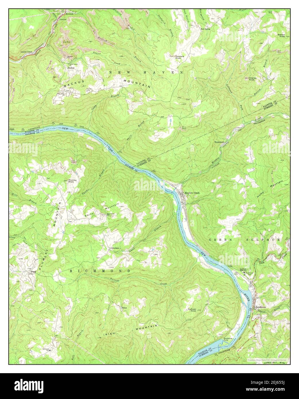 Meadow Creek, West Virginia, map 1969, 1:24000, United States of ...