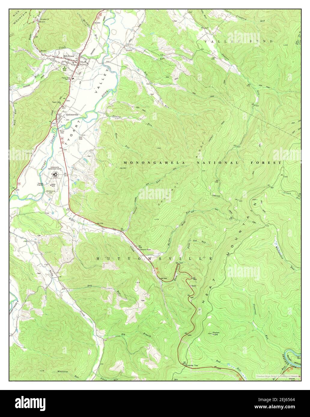 Mill Creek, West Virginia, map 1977, 1:24000, United States of America ...
