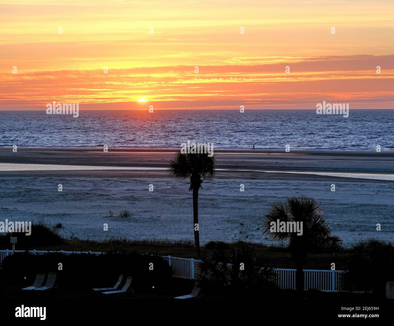Sunrise on Georgia Beach Stock Photo - Alamy