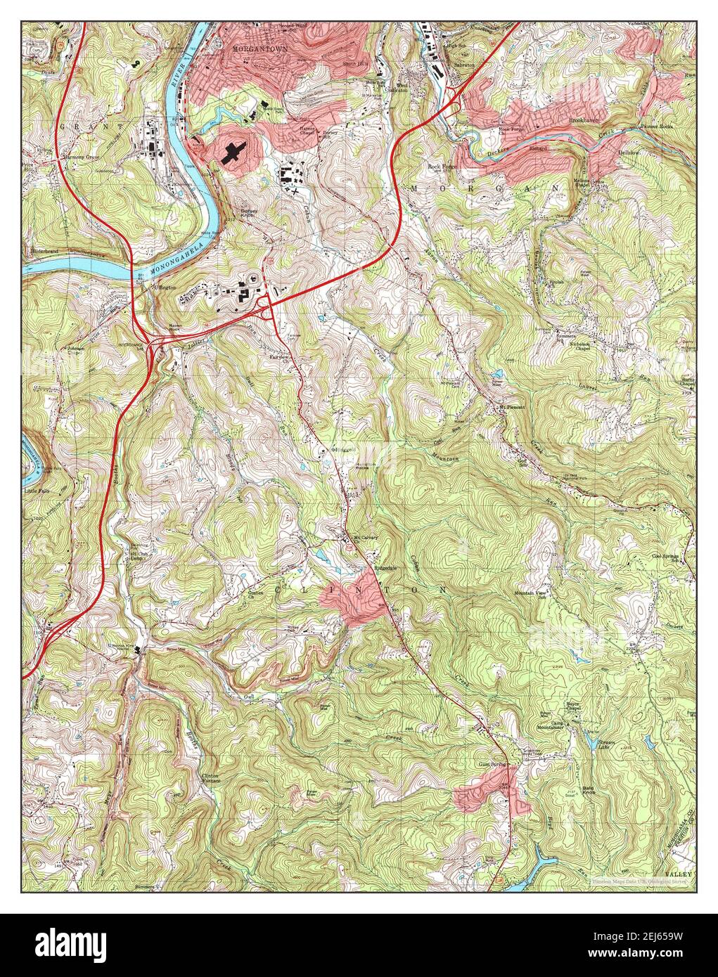 Map of morgantown virginia hi-res stock photography and images - Alamy