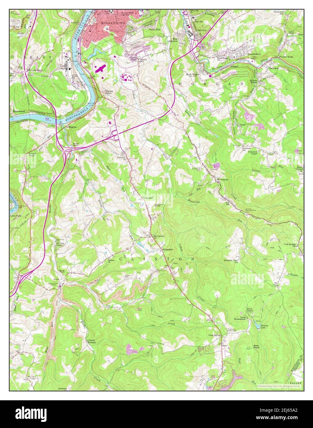 Map of morgantown virginia hi-res stock photography and images - Alamy