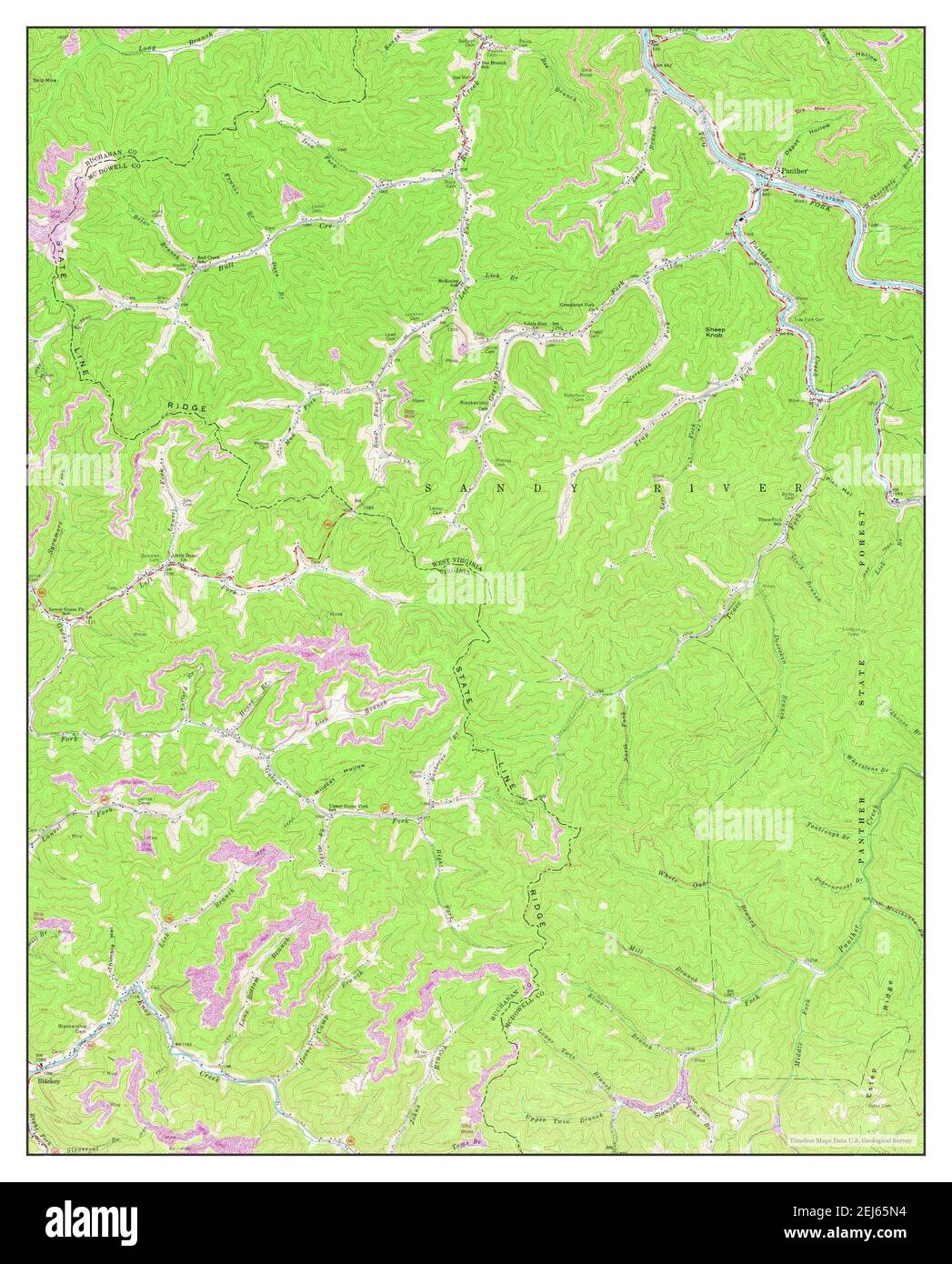Panther, West Virginia, map 1963, 1:24000, United States of America by ...