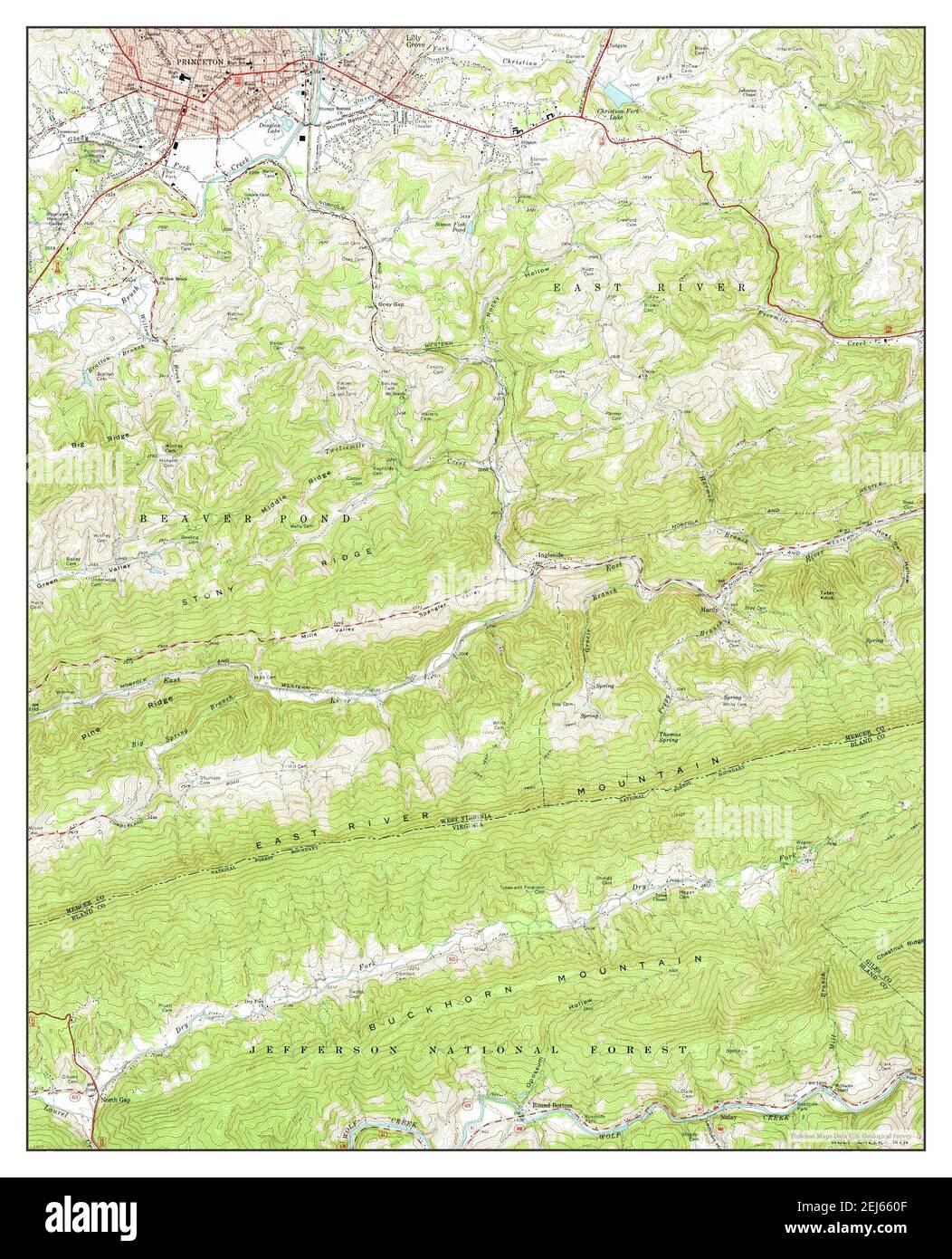 Princeton west virginia map hi-res stock photography and images - Alamy