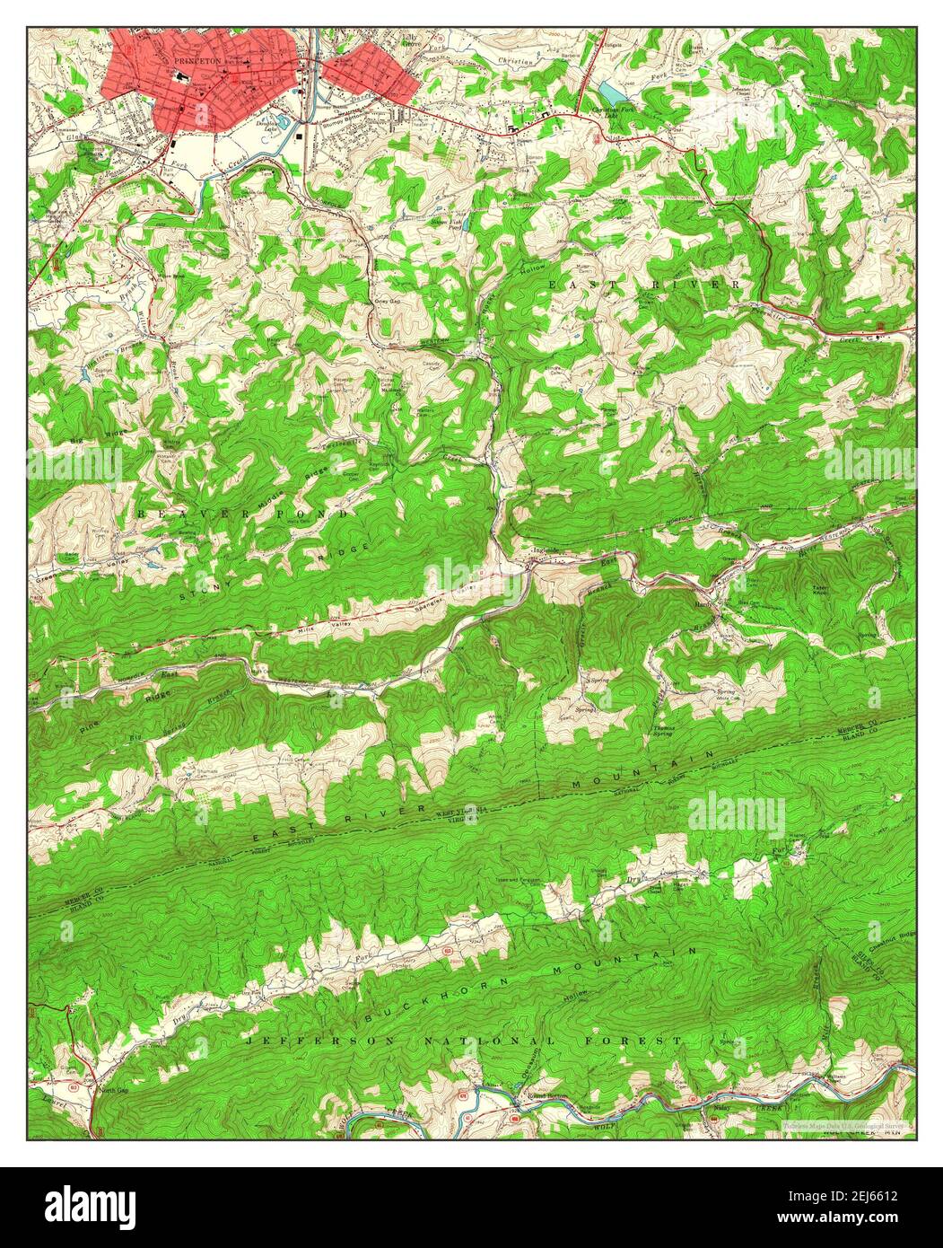 Princeton west virginia map Cut Out Stock Images & Pictures - Alamy