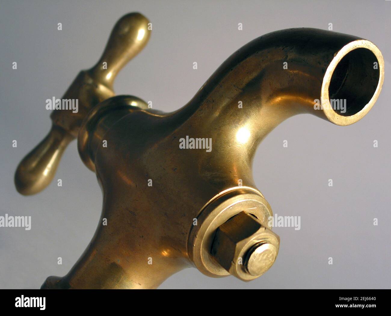 Antique brass water faucet Stock Photo - Alamy
