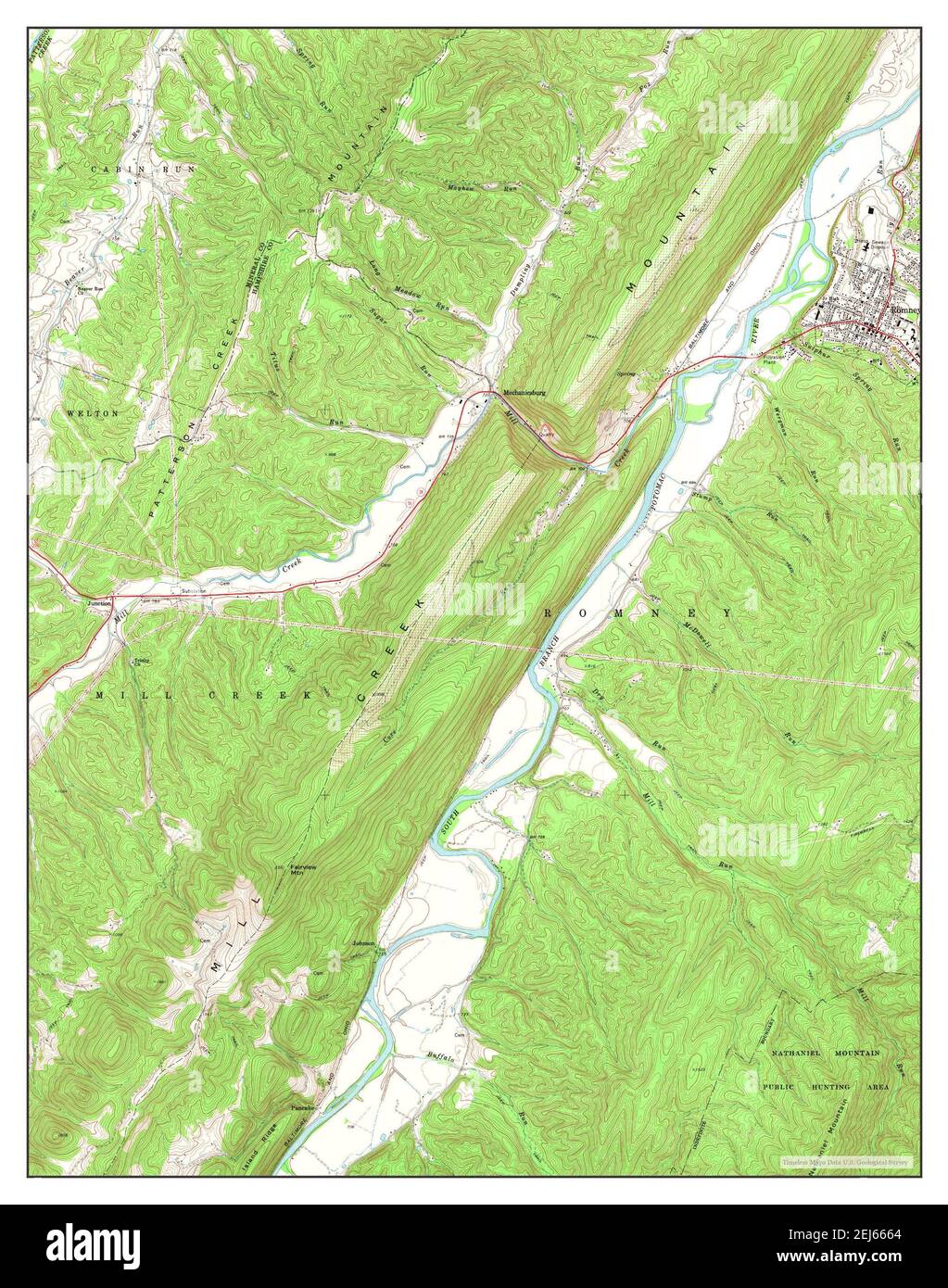 Map of romney west virginia Cut Out Stock Images & Pictures - Alamy
