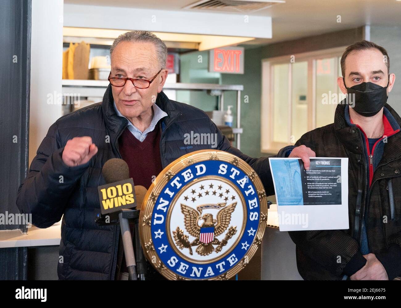 Senate Majority Leader Chuck Schumer conducts presser on restaurant ...